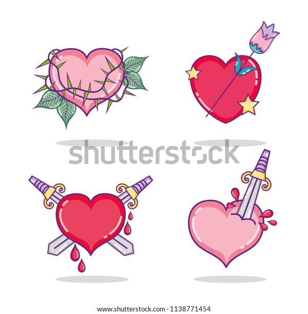 Set Lovely Icons Stock Vector (Royalty Free) 1138771454 | Shutterstock