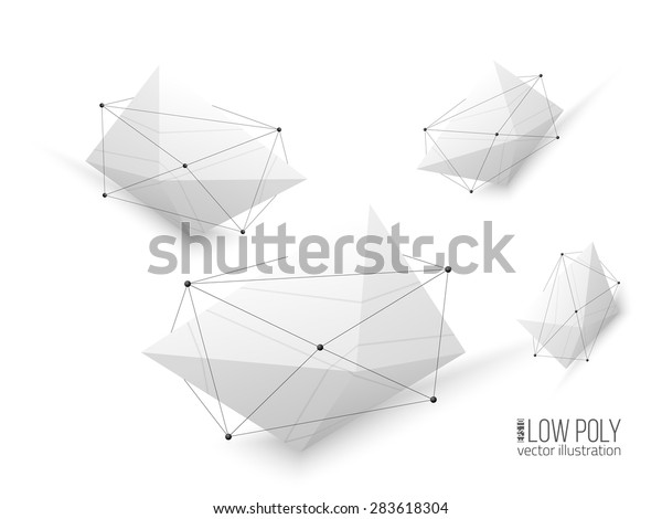 Set Low Poly Geometry Design Element Stock Vector (Royalty Free ...
