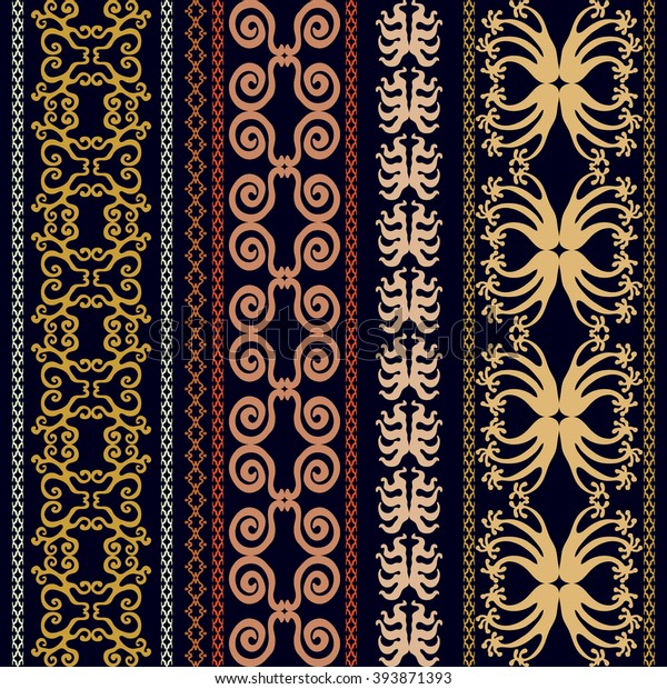 Set Luxury Bohemian Borders Hand Drawn Stock Vector (Royalty Free ...