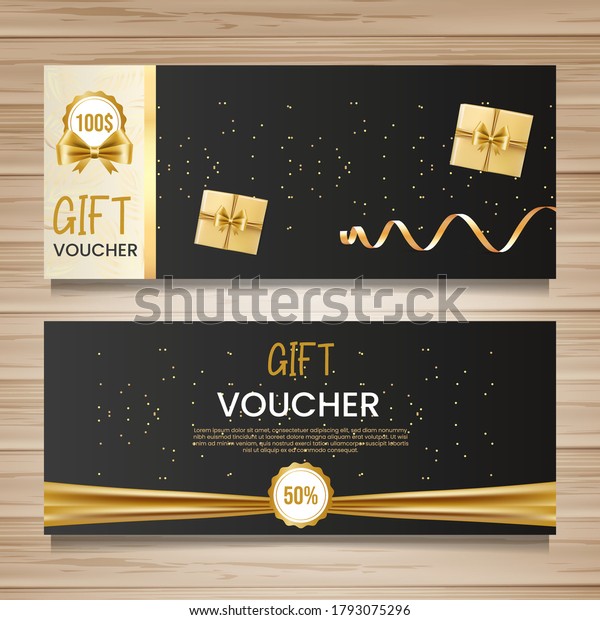 Set Luxury Gift Voucher Design Template Stock Vector (Royalty Free ...