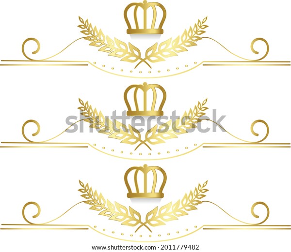 Set Luxury Gold Labels Emblem Medals Stock Vector (Royalty Free ...