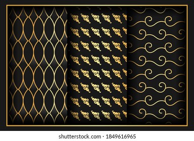 Set Luxury Gold Premium Pattern 3 Stock Vector (Royalty Free ...