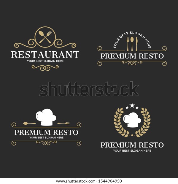 Set Luxury Restaurant Logo Inspirationflat Designvector Stock Vector ...