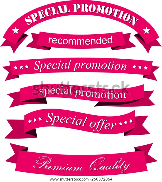 Set Magenta Banners Ribbons Vector Illustration Stock Vector (Royalty ...