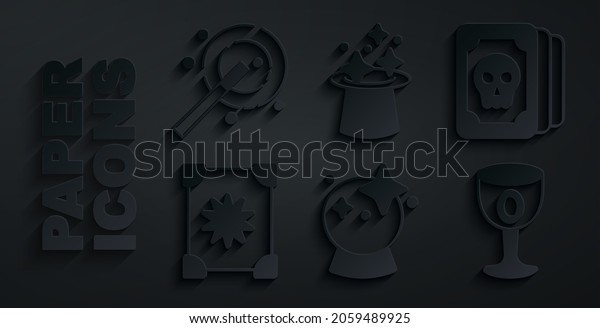 Set Magic Ball Tarot Cards Ancient Stock Vector (Royalty Free ...