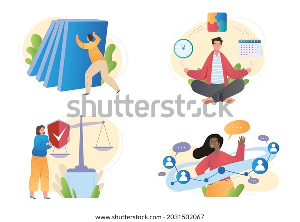 Set Male Female Characters Using Their Stock Vector (Royalty Free ...
