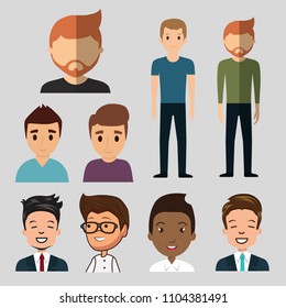 Set Women Man Character Design Stock Vector (Royalty Free) 1104381059 ...
