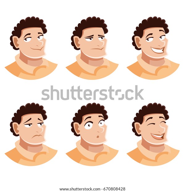 Set Man Face Icons Stock Vector (Royalty Free) 670808428 | Shutterstock