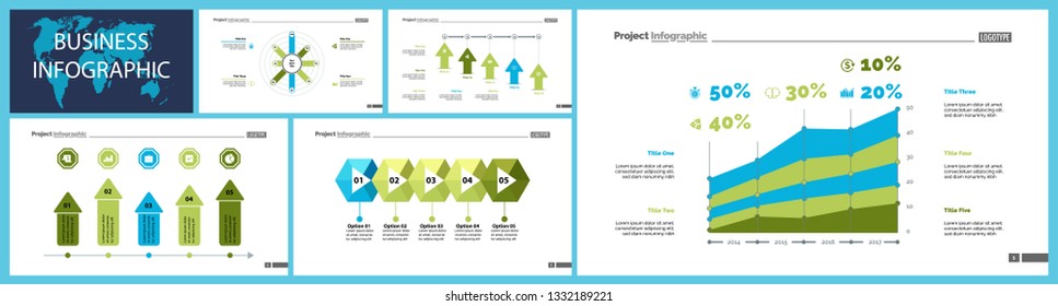 Set Management Statistics Concept Infographic Charts Stock Vector ...