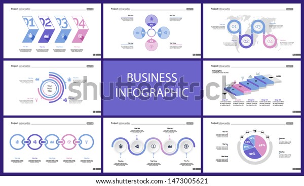 Set Management Statistics Concept Infographic Charts Stock Vector ...