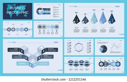 Set Management Teamwork Concept Infographic Charts Stock Vector ...