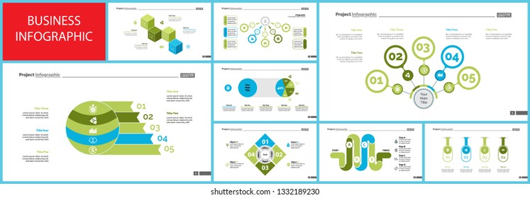 Set Management Teamwork Concept Infographic Charts Stock Vector ...