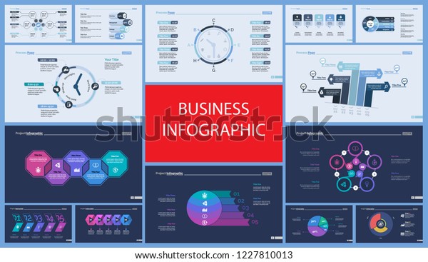 Set Management Teamwork Concept Infographic Charts Stock Vector ...