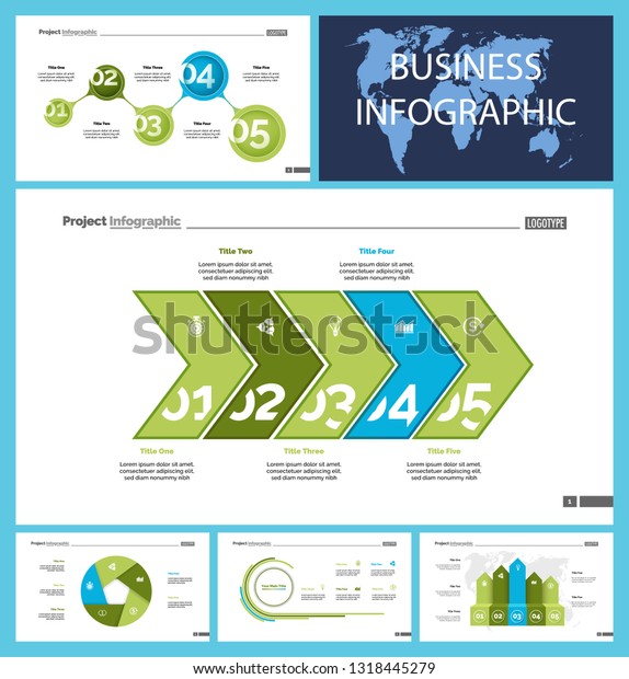 Set Management Teamwork Concept Infographic Charts Stock Vector ...