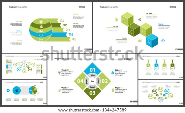 Set Management Teamwork Concept Infographic Charts Stock Vector ...