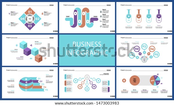 Set Management Teamwork Concept Infographic Charts Stock Vector ...