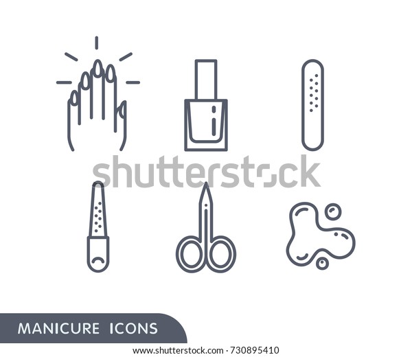 Conjunto de iconos simples de manicura.: vector de stock (libre de ...