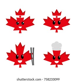 Set Maple Leaf Cartoon Characters Stock Vector (Royalty Free) 758233099 ...