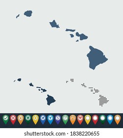 Set Maps Hawaii State Stock Vector (Royalty Free) 1838220655 | Shutterstock