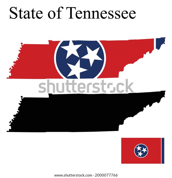 Set Maps Tennessee Usa Flag On Stock Vector (Royalty Free) 2000077766 ...