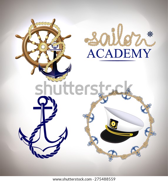 Set Marine Emblems Stock Vector (Royalty Free) 275488559 | Shutterstock
