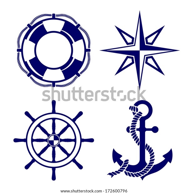 Set Marine Symbols Vector Illustration Stock Vector (Royalty Free ...