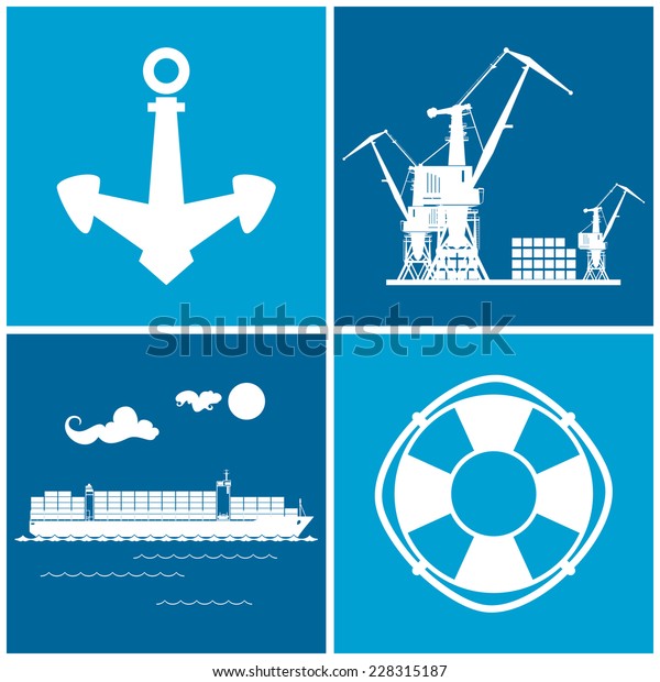 Set Maritime Icons Web Design Icons Stock Vector (Royalty Free ...