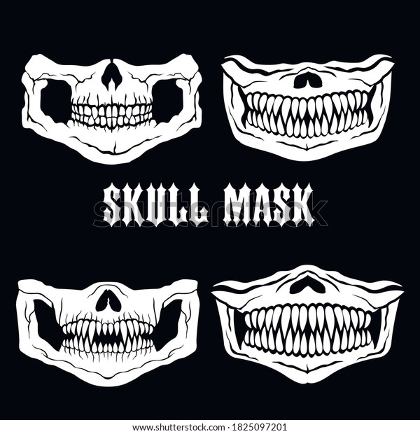 Set Mask Face Skull Predator Teeth Stock Vector (Royalty Free) 1825097201