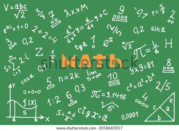 Set Mathematical Numbers Signs Symbols Formulas Stock Vector (Royalty ...
