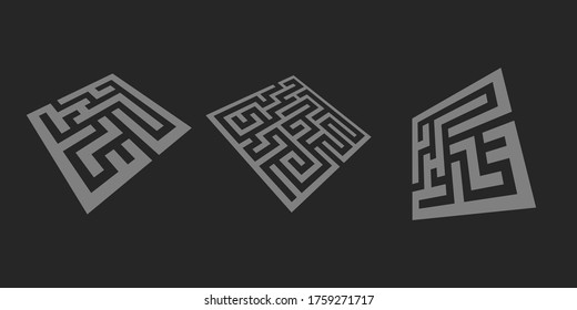 Set Maze Emblem Maze Logo Template Stock Vector (Royalty Free ...