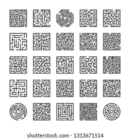Maze Types Icons Set 스톡 벡터(로열티 프리) 1313671517 | Shutterstock