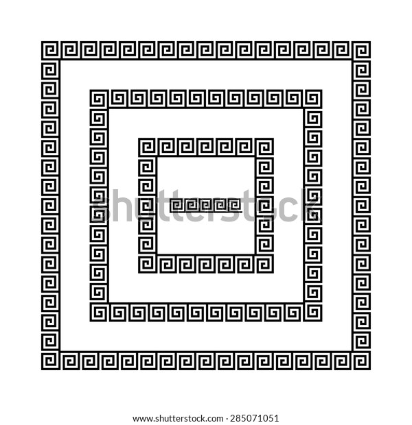 Set Meander Borders Ancient Seamless Square Stock Vector (Royalty Free ...