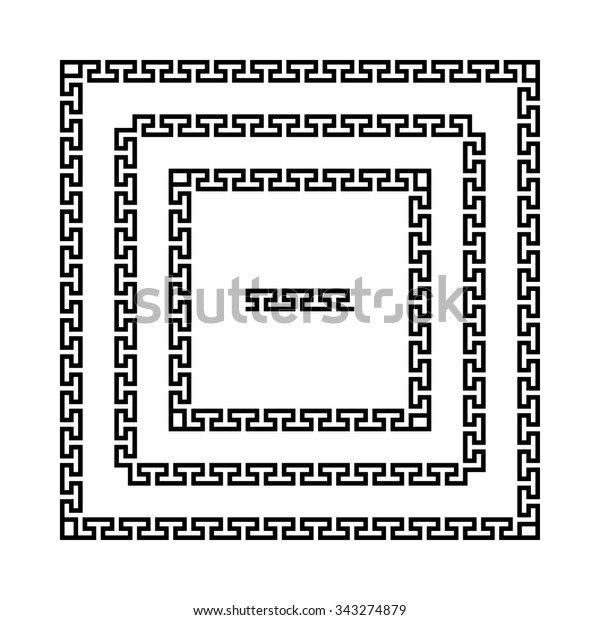 Set Meander Borders Ancient Seamless Square Stock Vector (Royalty Free ...