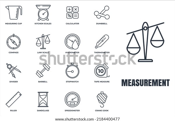 Set Measuring Icon Logo Vector Illustration Stock Vector (Royalty Free ...