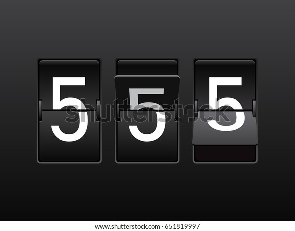 Set Mechanical Scoreboard Digits Number 5 Stock Vector (Royalty Free ...
