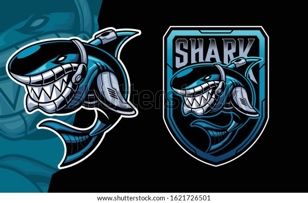 Set Mechanical Shark Esport Logo Mascot Stock Vector (Royalty Free ...