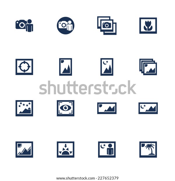Set Media Photo Icons Different Photo: vector de stock (libre de ...