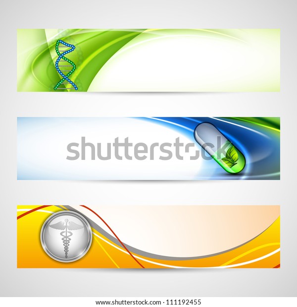 Set Medical Banners Website Headers Eps Stock Vector (Royalty Free ...