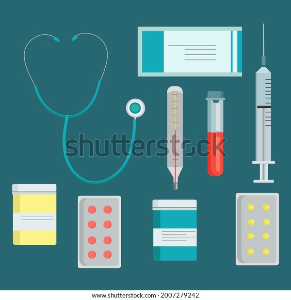 Set Medical Doctors Items Use Web Stock Vector (Royalty Free ...