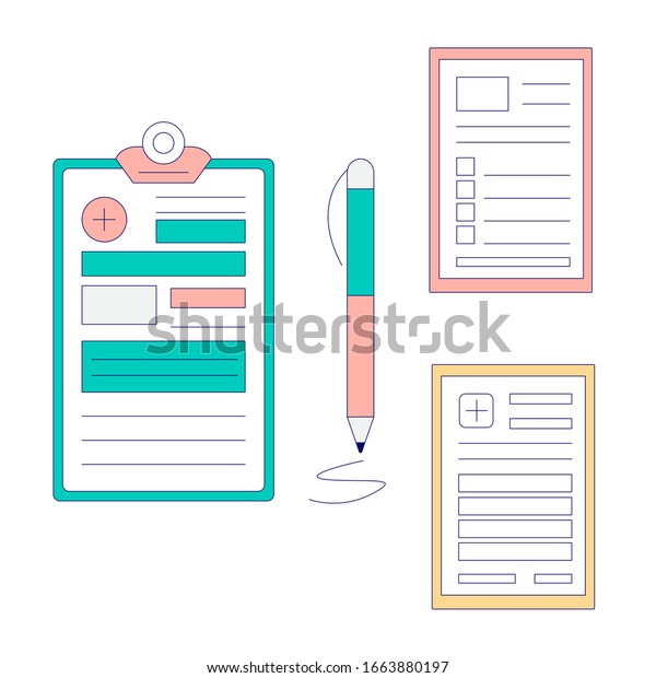 Ensemble d'un document médical, d'un accord : image vectorielle de ...