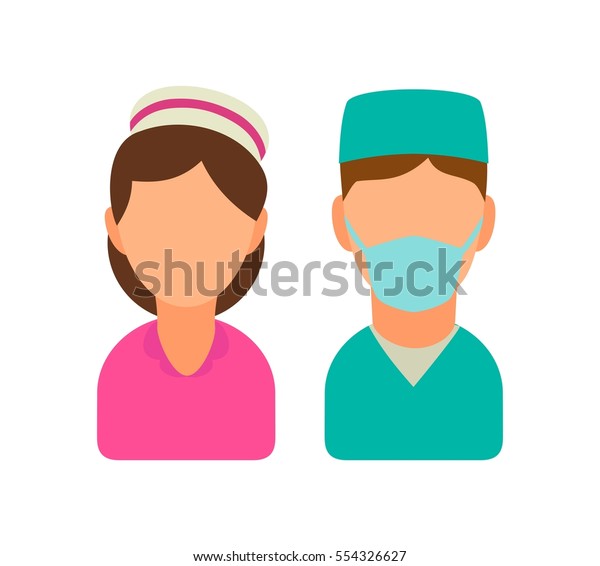 Set Medical People Icon Vector Flat Stock Vector (Royalty Free ...