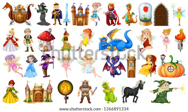 Set Medieval Character Illustration Stock Vector (Royalty Free ...
