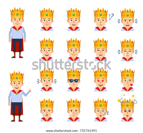 Set Medieval Prince Emoticons Showing Different Stock Vector (Royalty ...