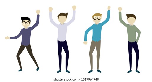 Set Men Employee Vector Illustration Stock Vector (Royalty Free ...