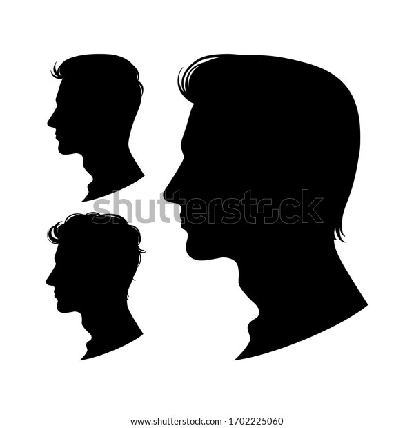 Set Men Profiles Isolated On White Stock Vector (Royalty Free ...