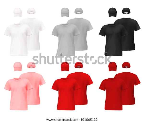 Set Mens Tshirts Caps Templates Front Stock Vector (Royalty Free ...