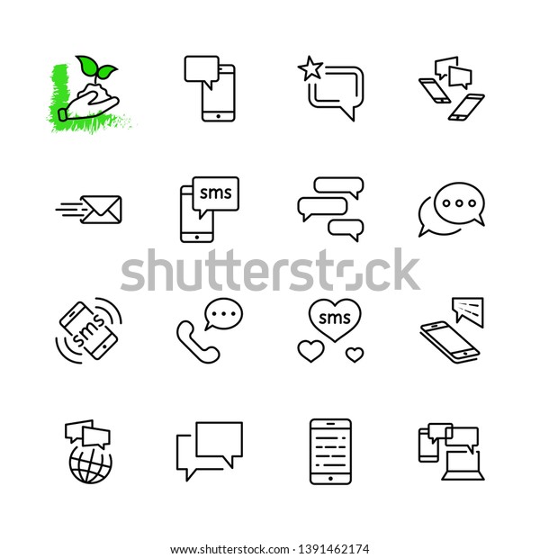 Set Message Vector Line Icons Contains Stock Vector (Royalty Free ...