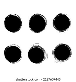 Set Messy Ink Round Shapes Collection Stock Vector (Royalty Free ...