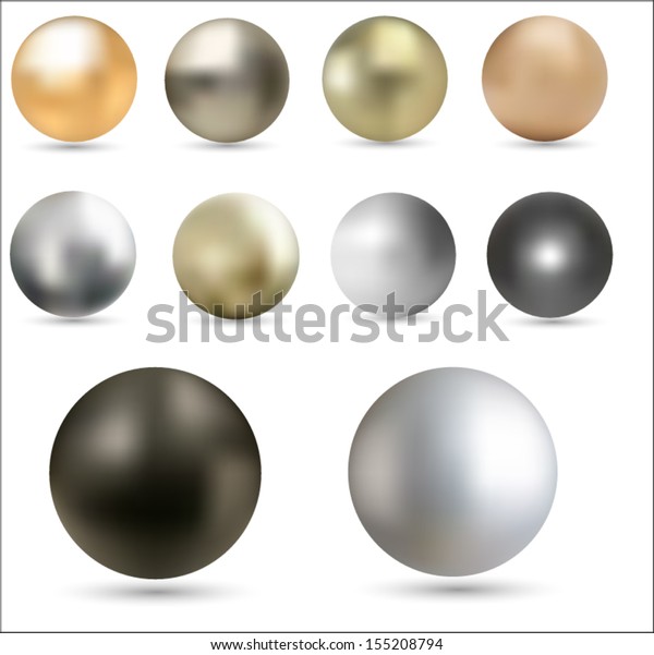 Set Metal Balls Vector Eps10 Stock Vector (Royalty Free) 155208794 ...