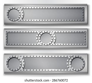 Set Metal Banners Vector Illustration Stock Vector (Royalty Free ...